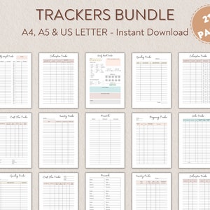 Printable Tracker Bundle Templates, Daily Mood Tracker, Debt Tracker ...