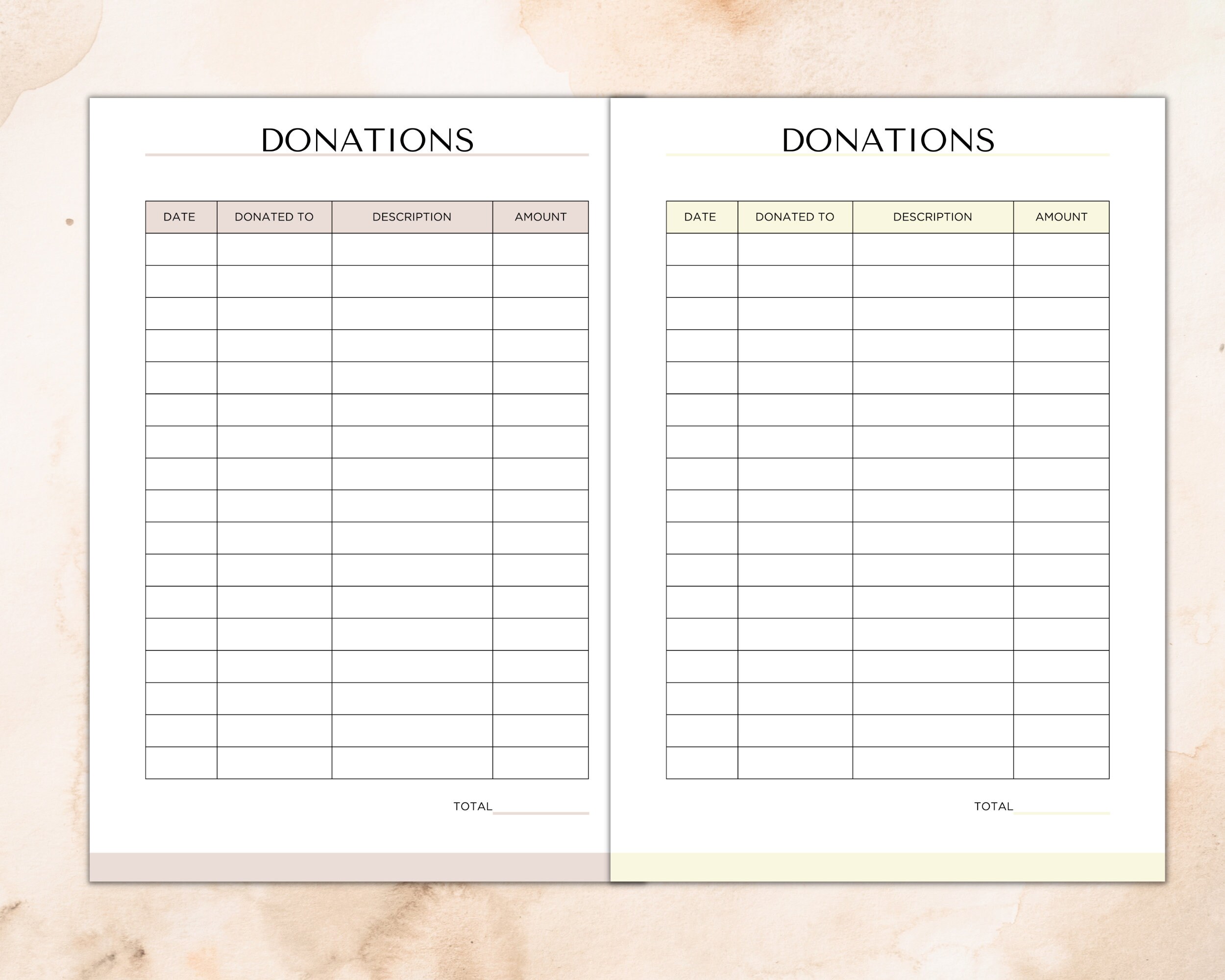 Donation Tracker Printable, Editable Tithe Sheet, Giving Log, Charitable Donations, Financial ...