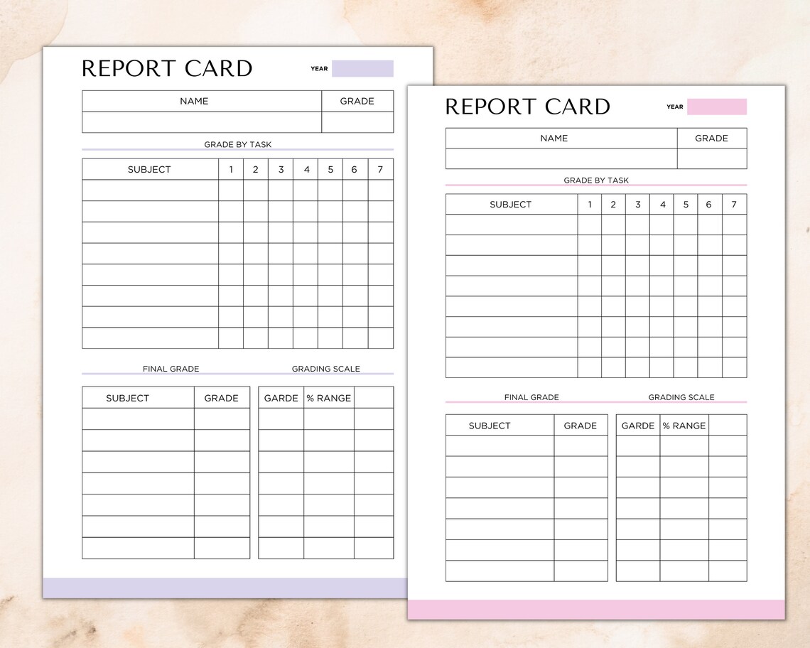 Homeschool Report Card Template, Homeschool Grade Card Sheet, Printable ...