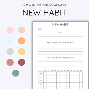 Build a New Habit Template, New Routine Tracking, 12 Week Routine ...