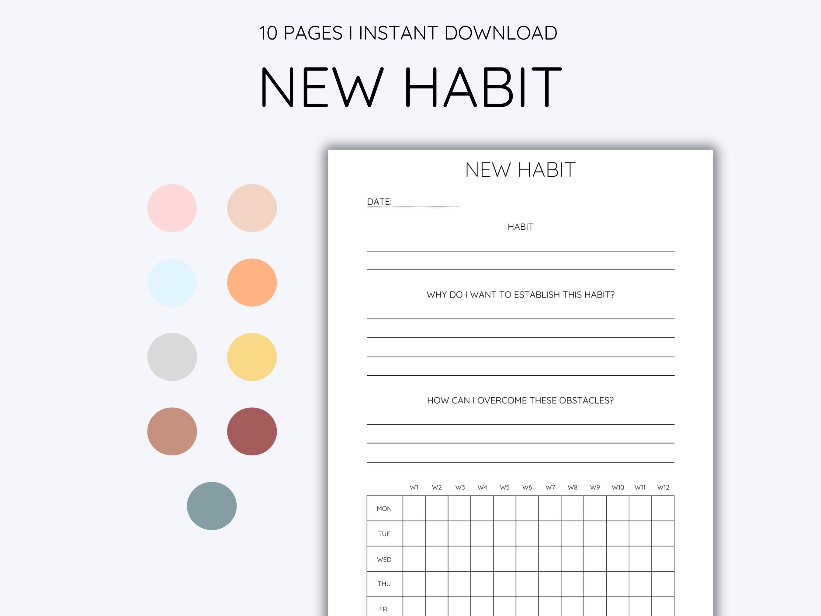 Build a New Habit Template, New Routine Tracking, 12 Week Routine ...