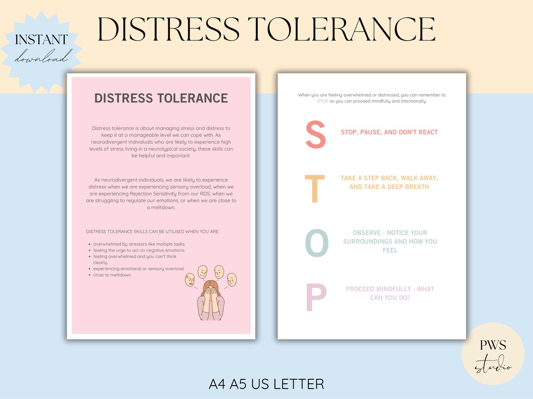 Distress Tolerance Infosheet DBT Worksheet Mental Health Worksheet ...