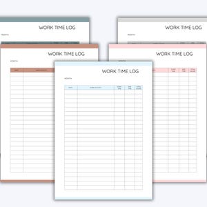 Printable Work Time Log, Activity Tracker, Working Hours Log, Time ...