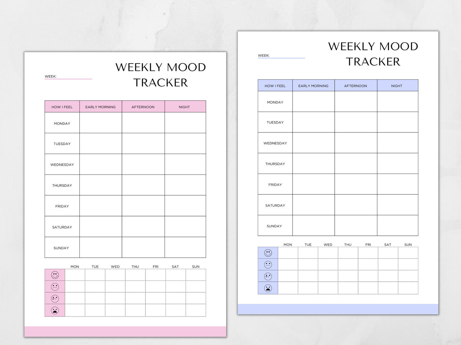 Printable Weekly Mood Tracker Printable Mood Track Emotion - Etsy Canada