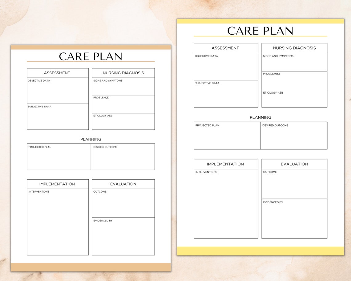 Editable and Printable Nursing Care Plan, Nursing Student Care Plan ...