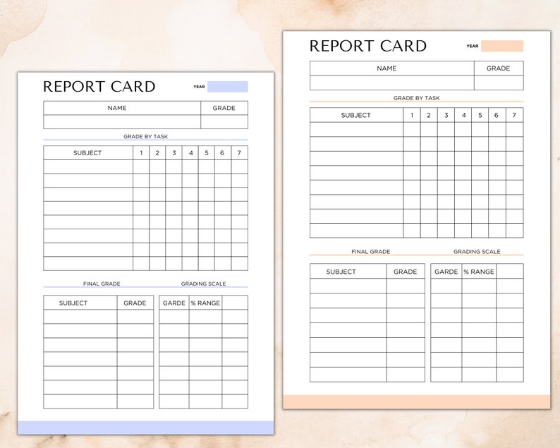 Homeschool Report Card Template, Homeschool Grade Card Sheet, Printable ...