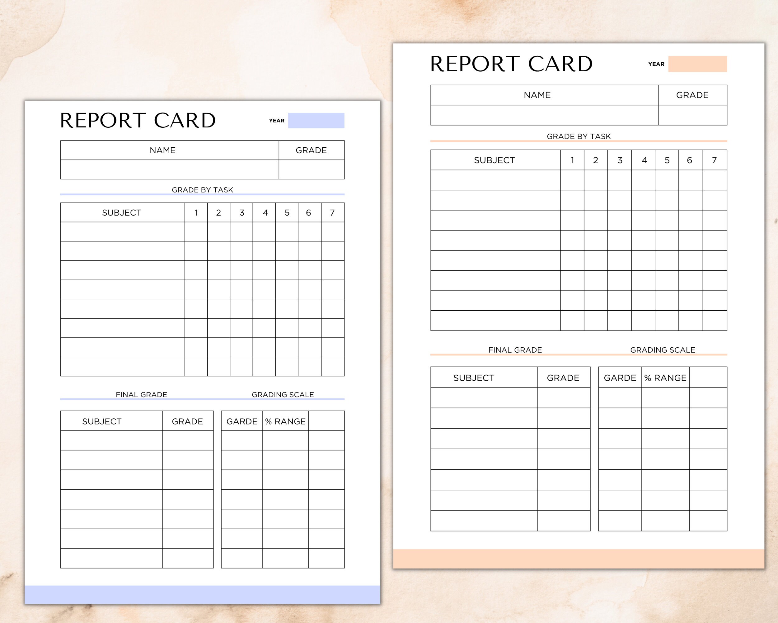 Homeschool Report Card Template, Homeschool Grade Card Sheet, Printable ...