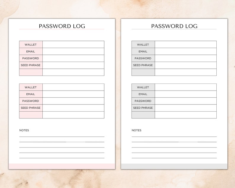 Password Tracker Printable, Editable Password Keeper, Password ...