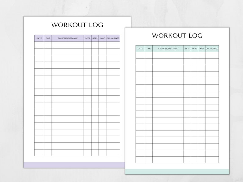 Printable Workout Tracker, Editable Daily Exercise Log, Fitness Journal ...
