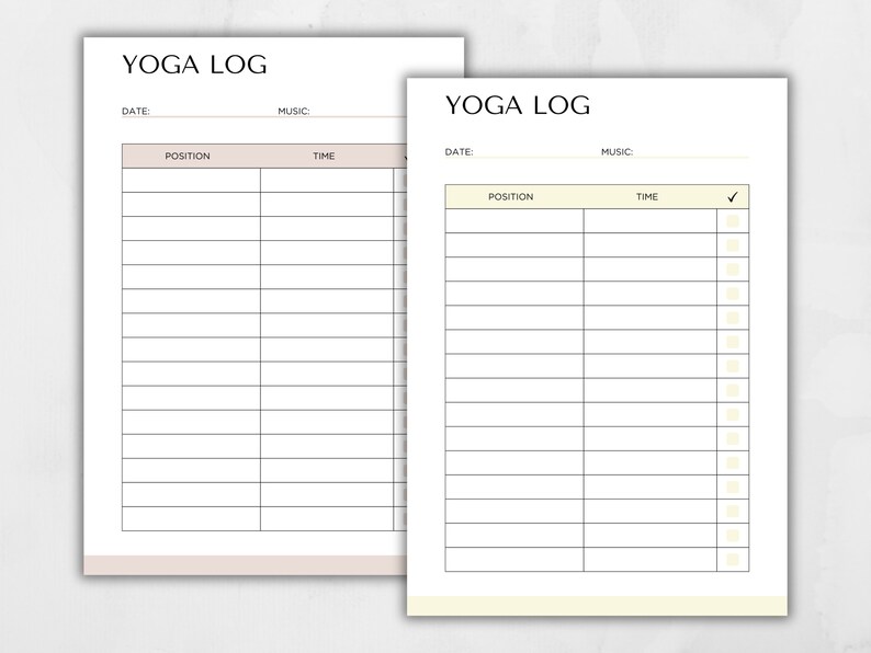 Printable Yoga Log, Editable Yoga Journal, Fitness Planner, Yoga ...