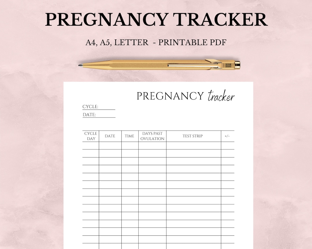 Printable and Editable HGC Pregnancy Tracker, Ovulation Test Strip, HGC ...