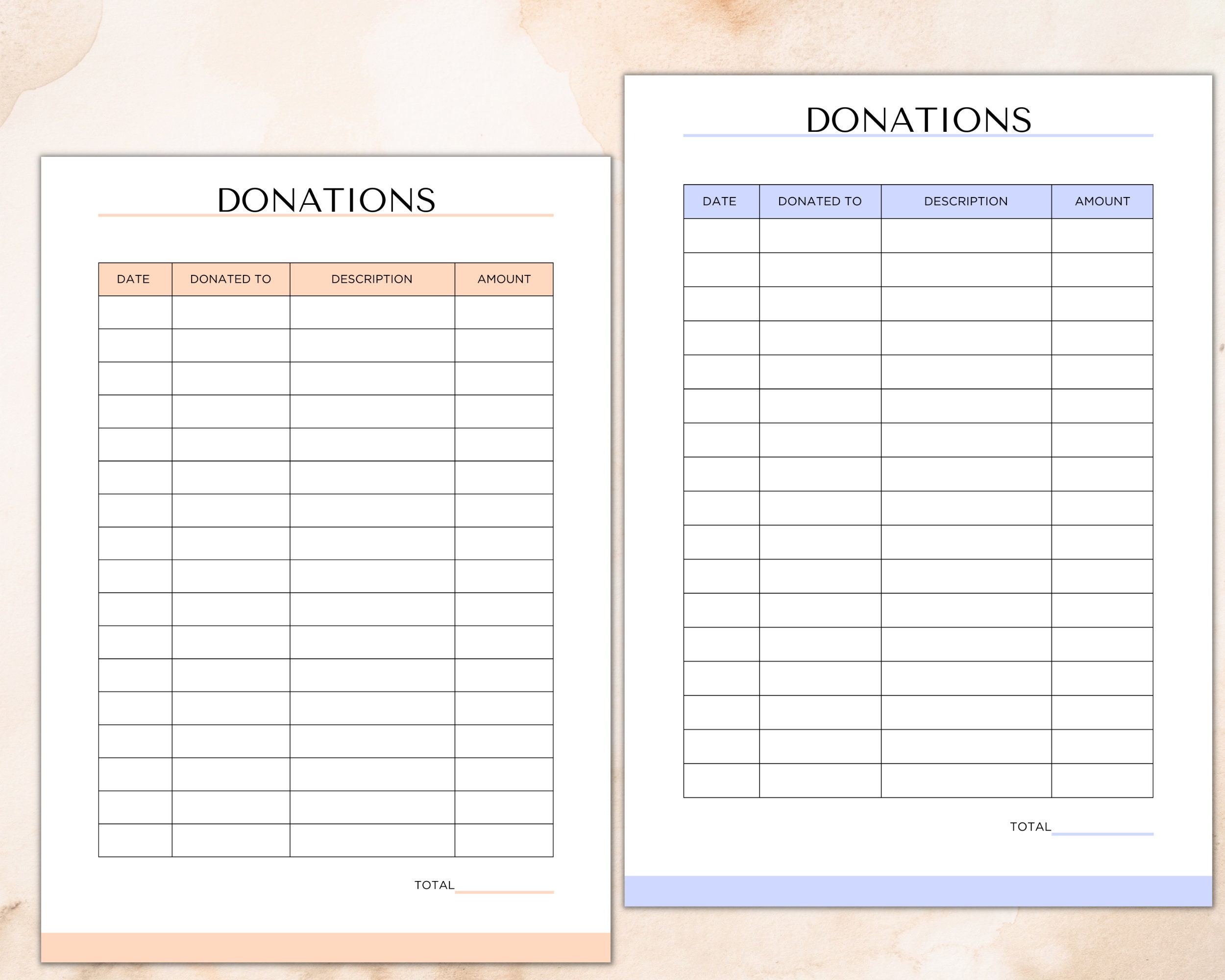 Donation Tracker Printable, Editable Tithe Sheet, Giving Log ...
