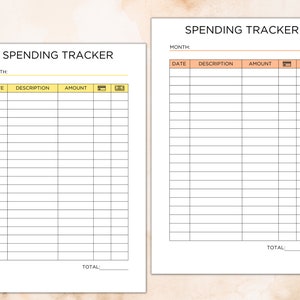 Spending Tracker Printable, Expense Sheet, Budget Template, Financial ...