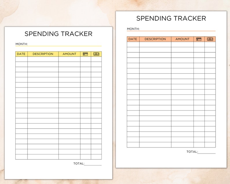 Spending Tracker Printable, Expense Sheet, Budget Template, Financial ...