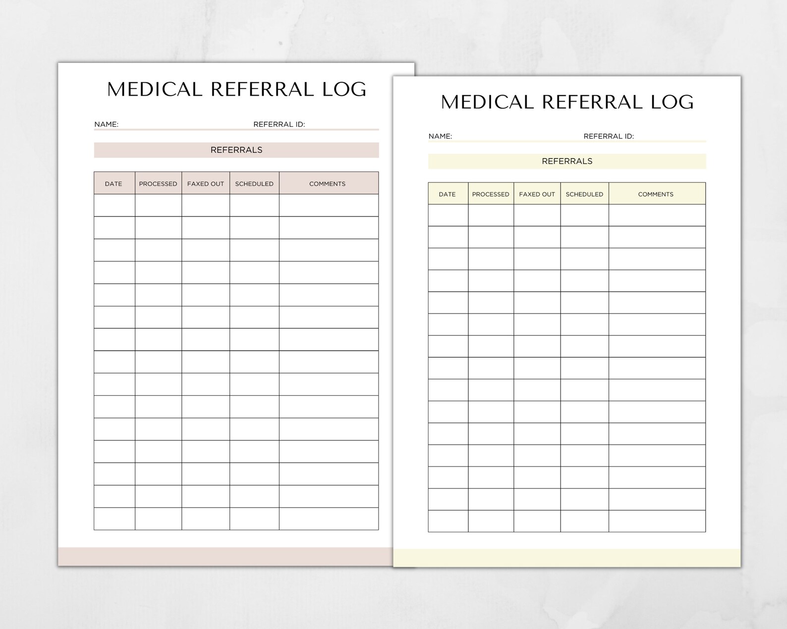 Printable Medical Referral Log, Patient Referral Tracker, Track ...