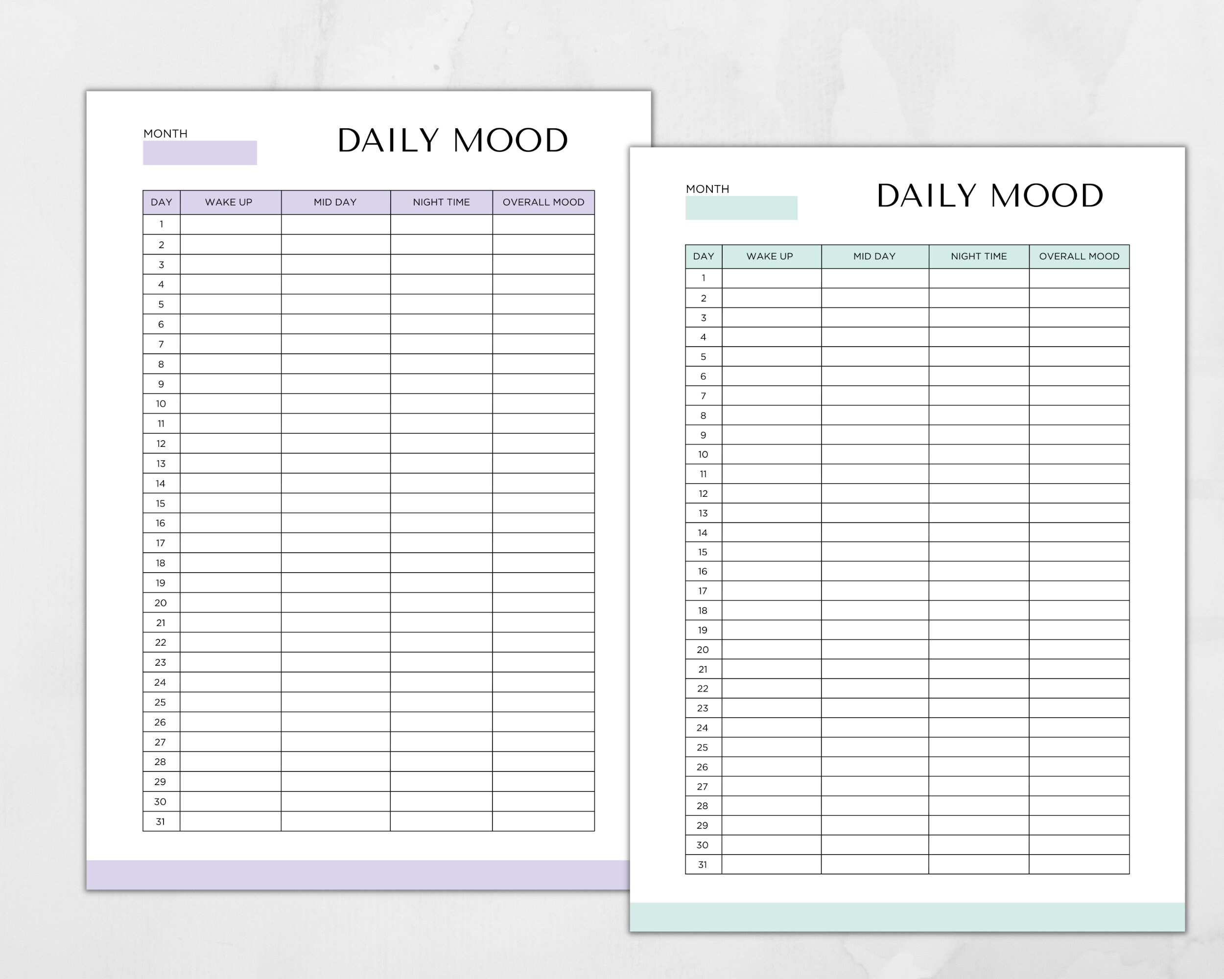 Monthly Mood Tracker Printable, Daily Mood Tracking, Editable ...