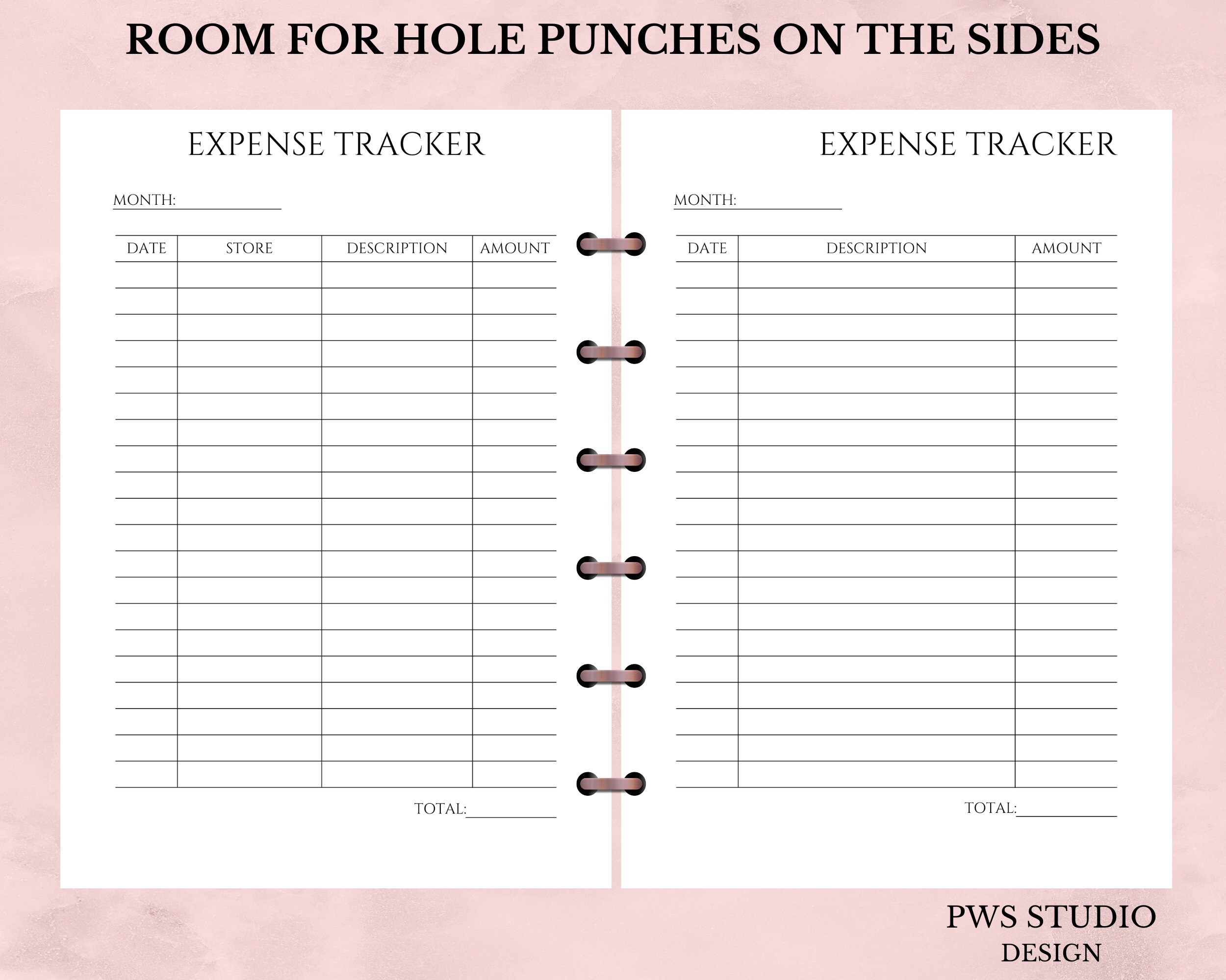Expense Tracker PDF, Printable and Editable, Spending Log, Business ...