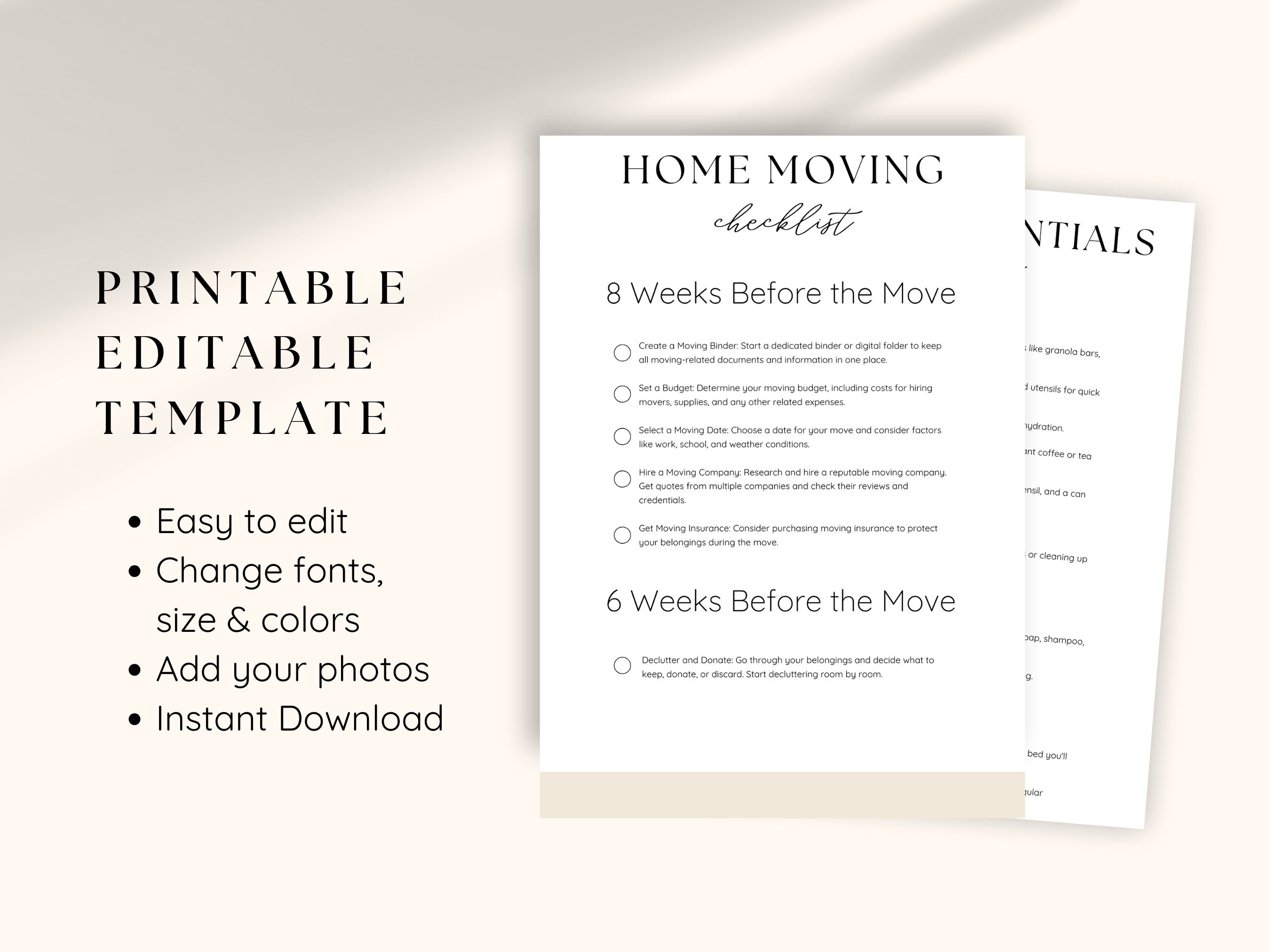 Home Moving Checklist Moving Planner Moving Binder Moving List ...