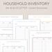 Household Inventory, Household List,toiletry Inventory,medication ...