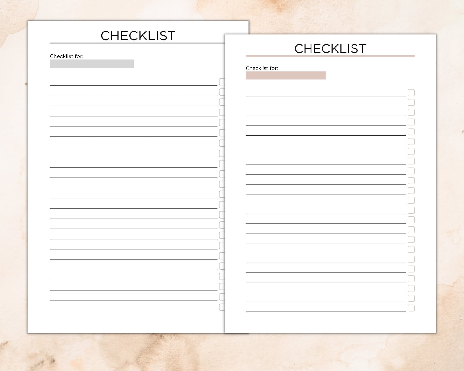 Editable and Printable Blank Checklist, Fillable Checklist for Daily ...