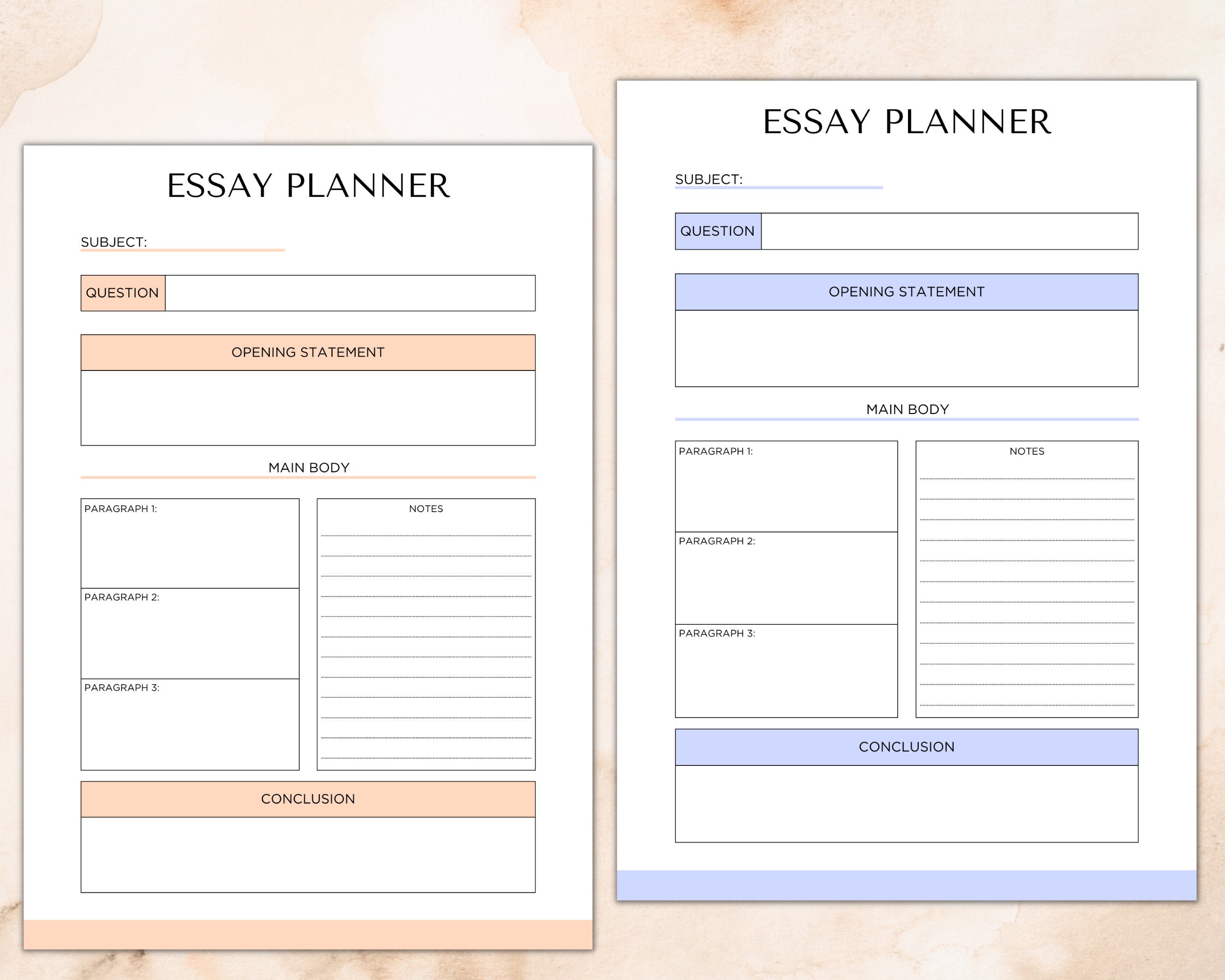 Essay Planner Printable, Editable Essay Writing Template, Planner ...