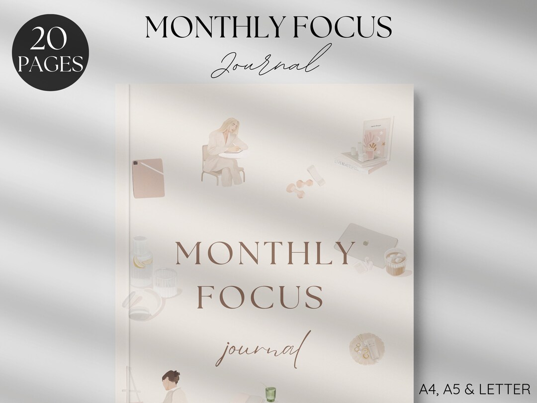 Monthly Focus Journal Printable Focus Planner Monthly Goals Personal ...