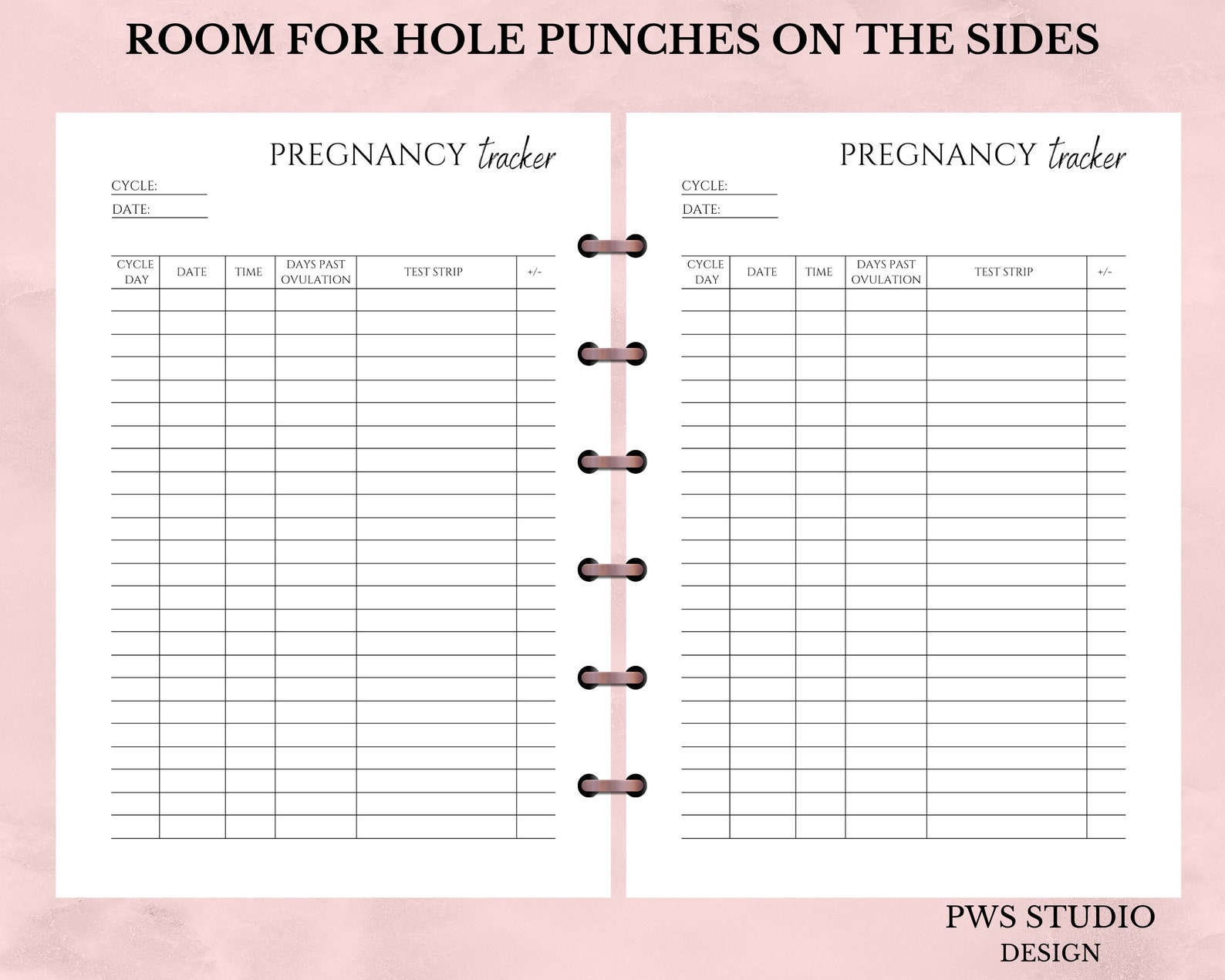 Printable and Editable HGC Pregnancy Tracker, Ovulation Test Strip, HGC ...