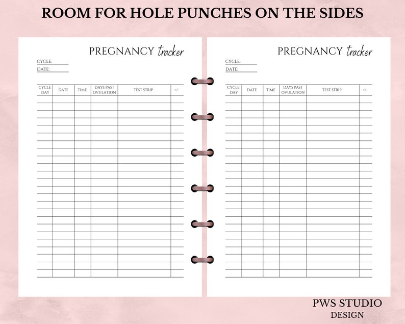 Printable and Editable HGC Pregnancy Tracker, Ovulation Test Strip, HGC ...