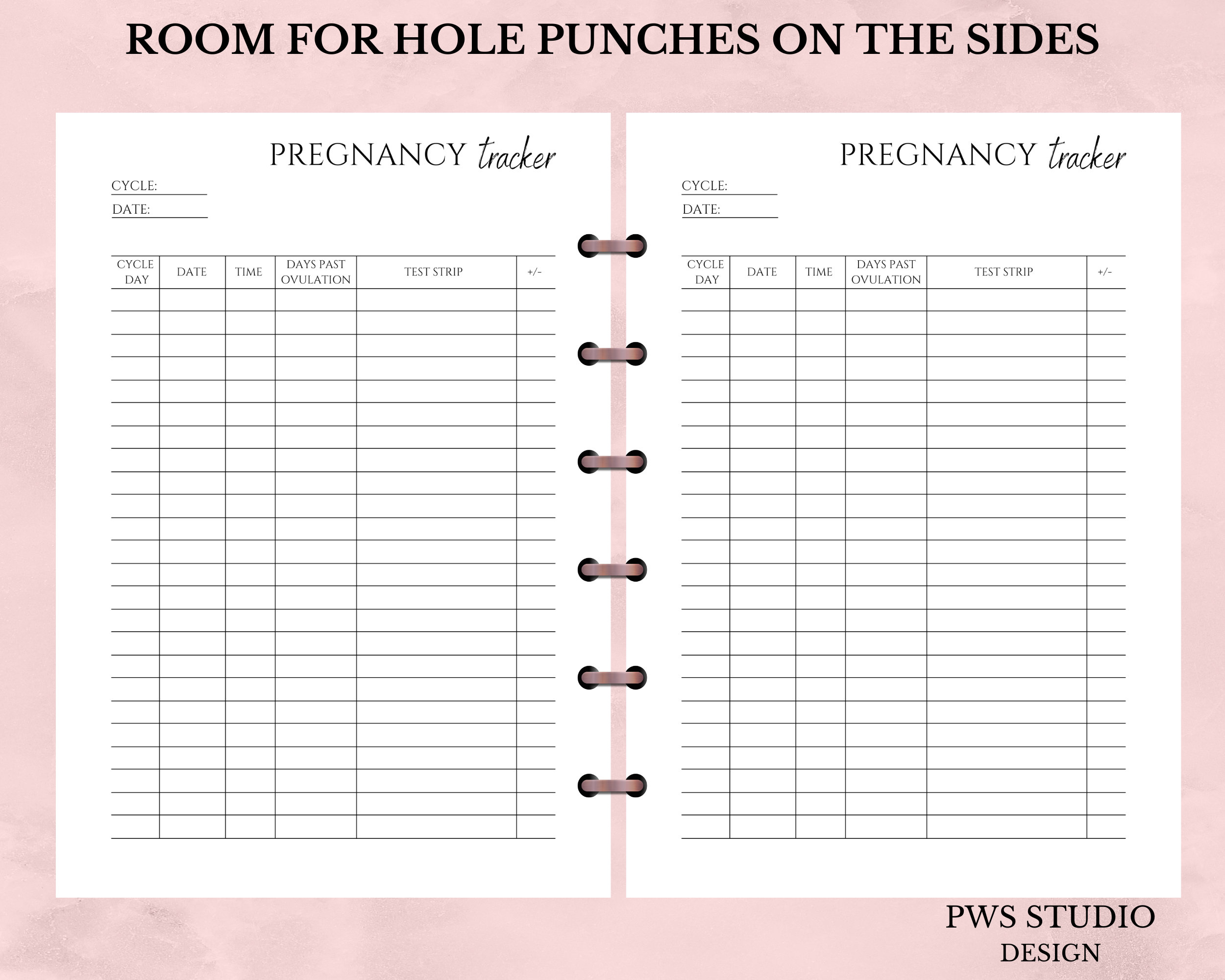 Printable and Editable HGC Pregnancy Tracker, Ovulation Test Strip, HGC ...