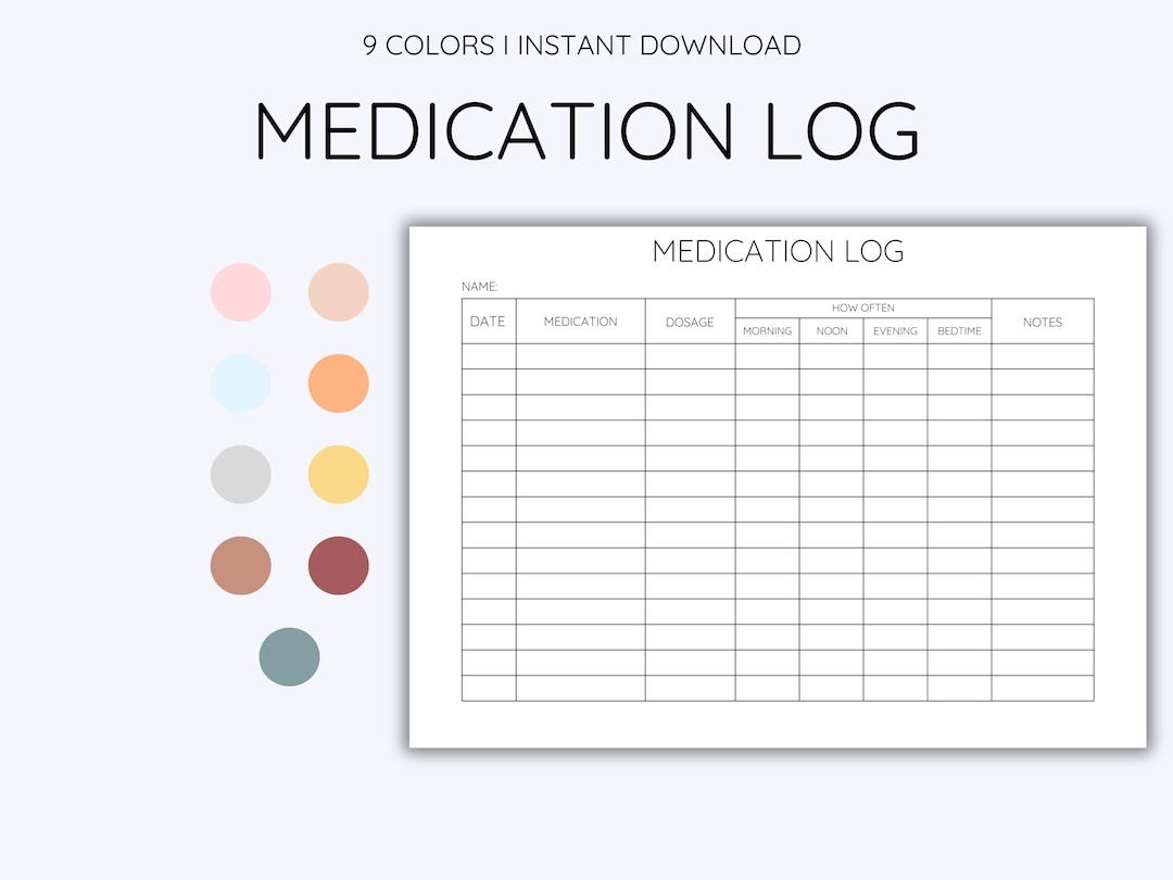 Medication Log, Medication Tracker, Medication Chart, Doctor Visit ...
