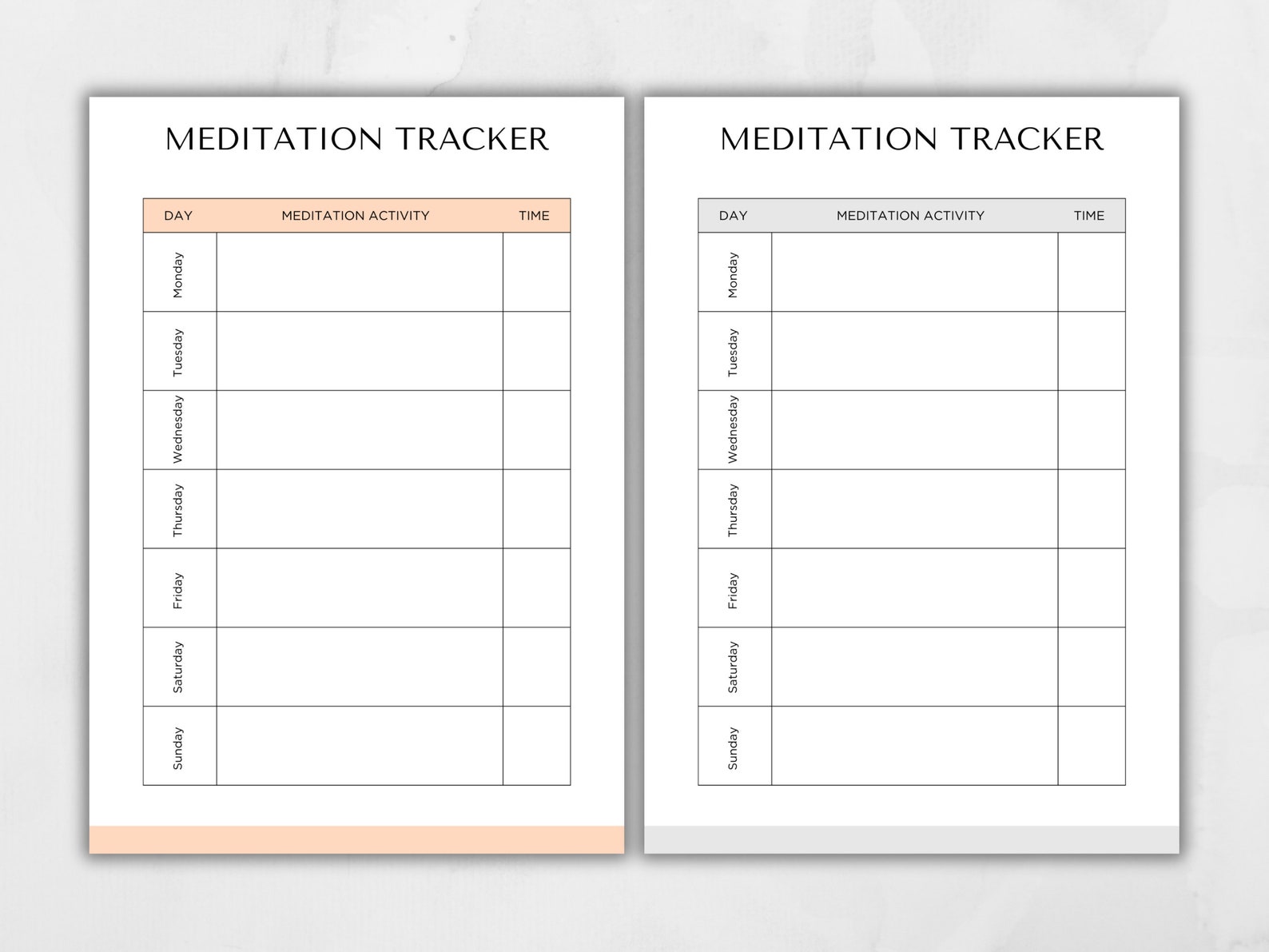 Printable Meditation Tracker, Editable Weekly Tracker, Mindset Sheet ...