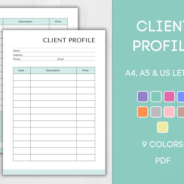 Client Info Sheet - Etsy