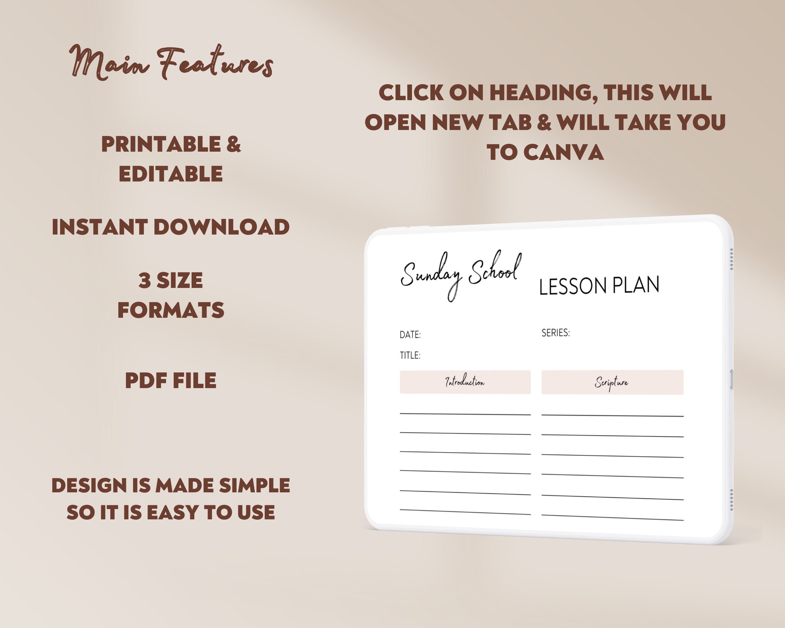 Sunday School Lesson Plan Printable, Sunday School Teacher Planner ...