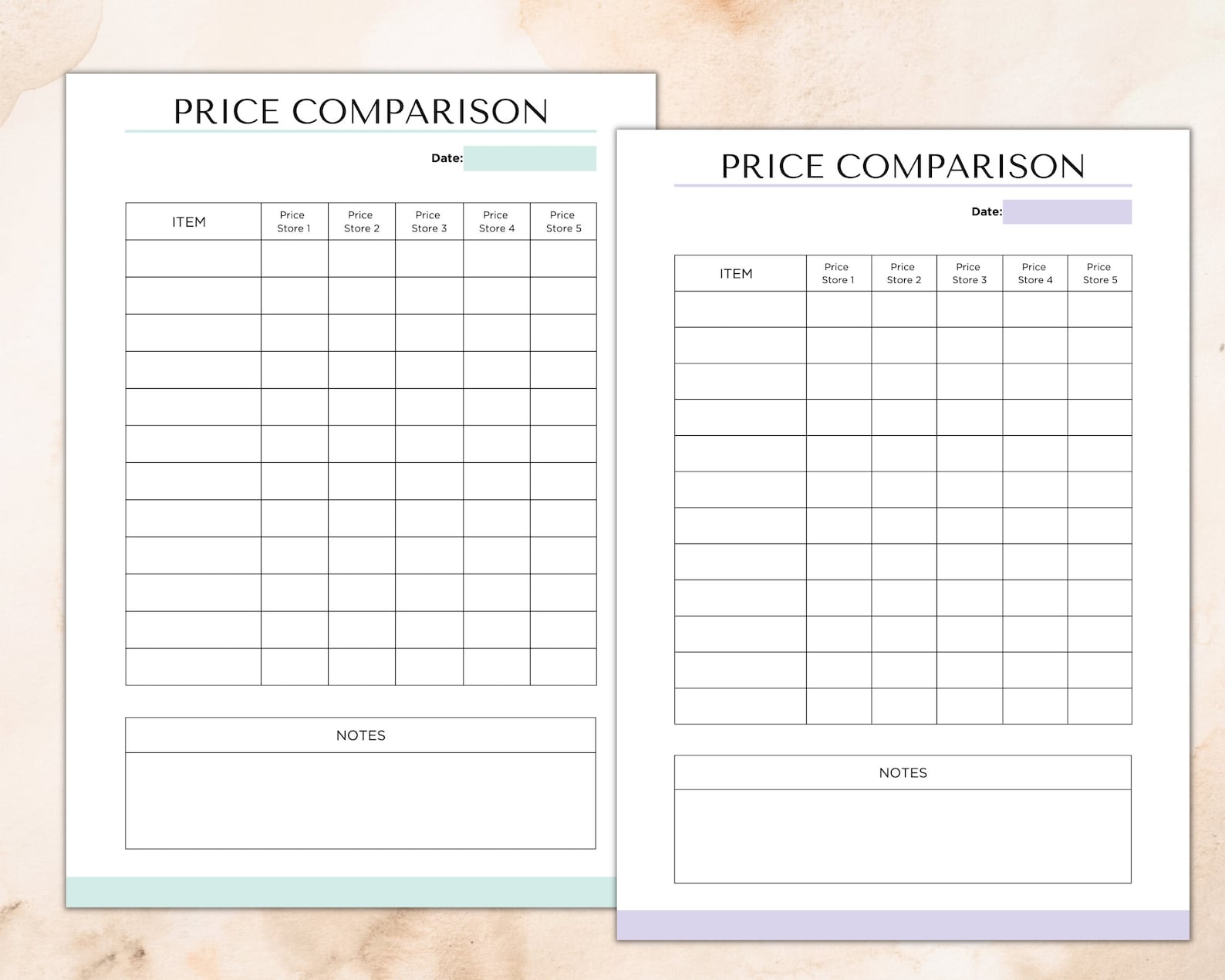 Price Comparison Template, Grocery Price Comparison Sheet, Price Book ...