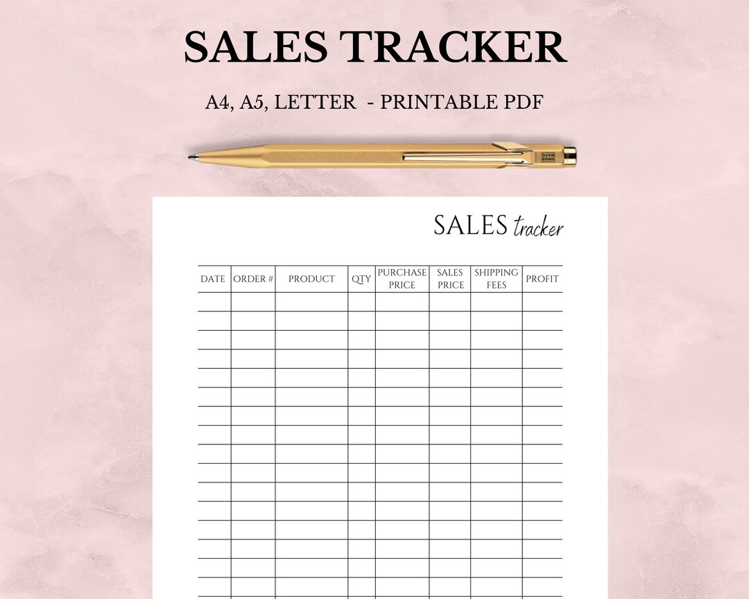 Online Sales Tracker Printable and Editable, Small Business, Reseller ...