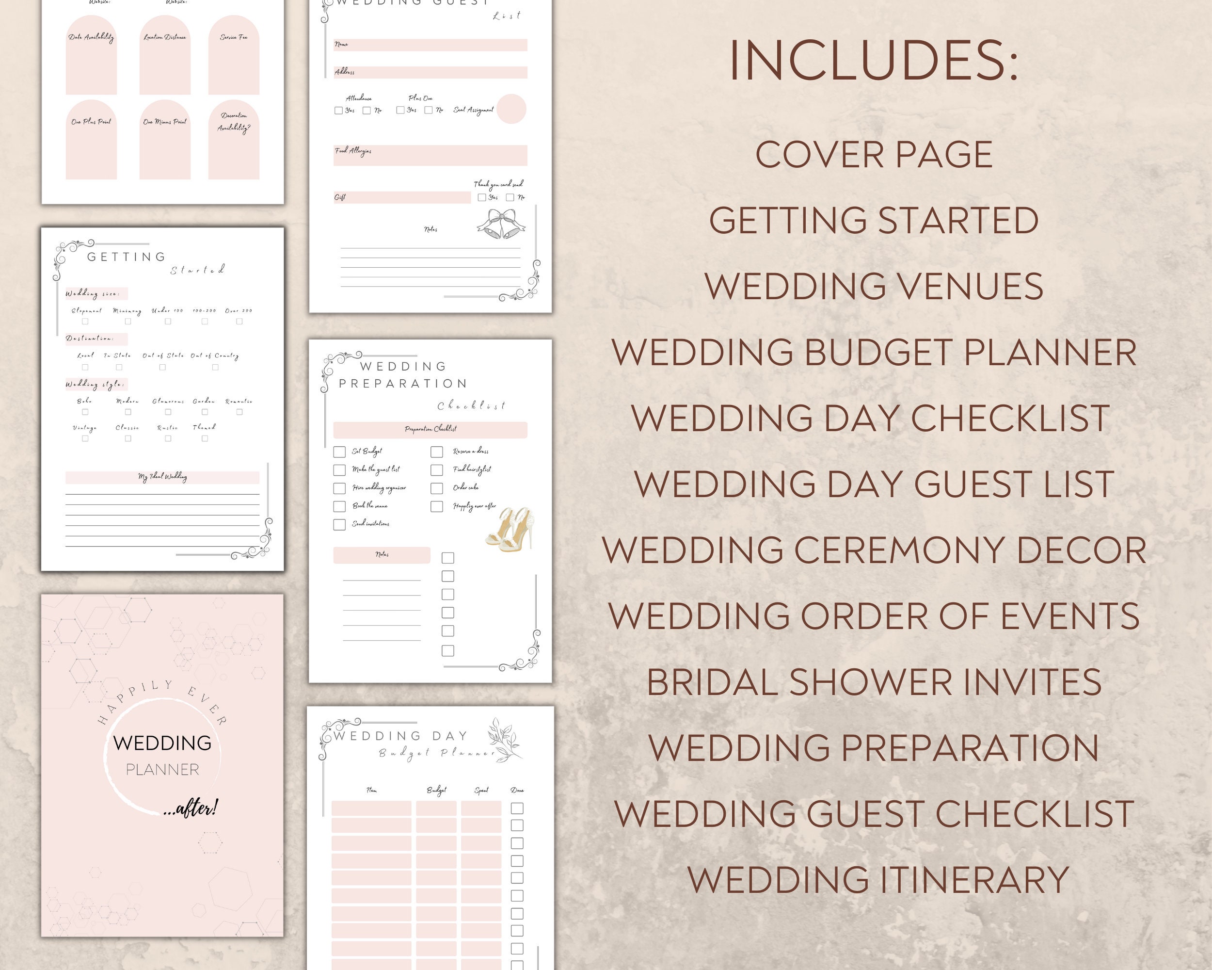 Wedding Planner Printable Planner Wedding Planner Kit - Etsy
