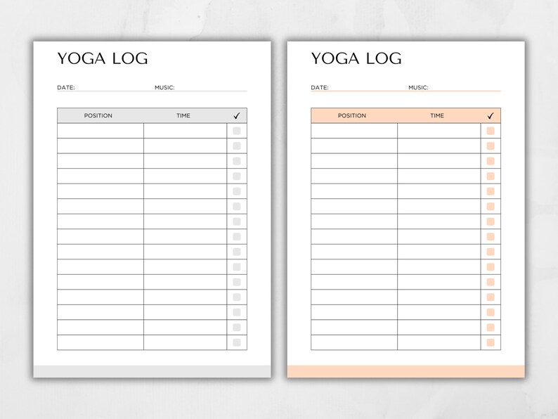 Printable Yoga Log, Editable Yoga Journal, Fitness Planner, Yoga ...
