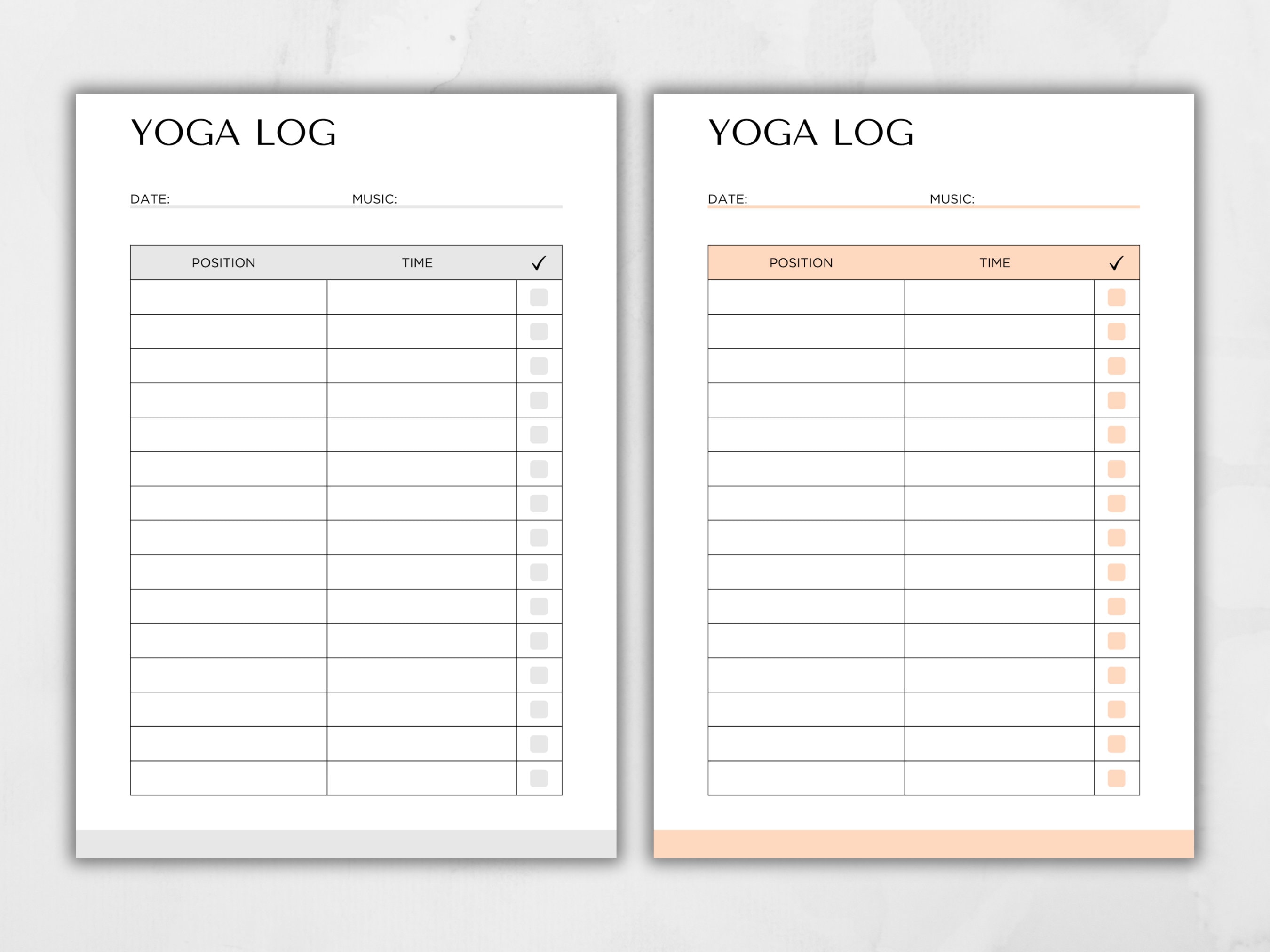 Printable Yoga Log, Editable Yoga Journal, Fitness Planner, Yoga ...