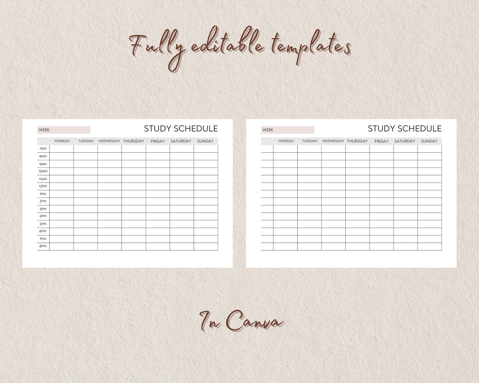 Revision Timetable Printable Set , Study Schedule, Weekly Timetable ...