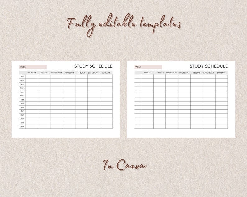Revision Timetable Printable Set , Study Schedule, Weekly Timetable ...