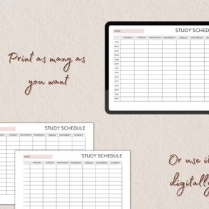 Revision Timetable Printable Set , Study Schedule, Weekly Timetable ...