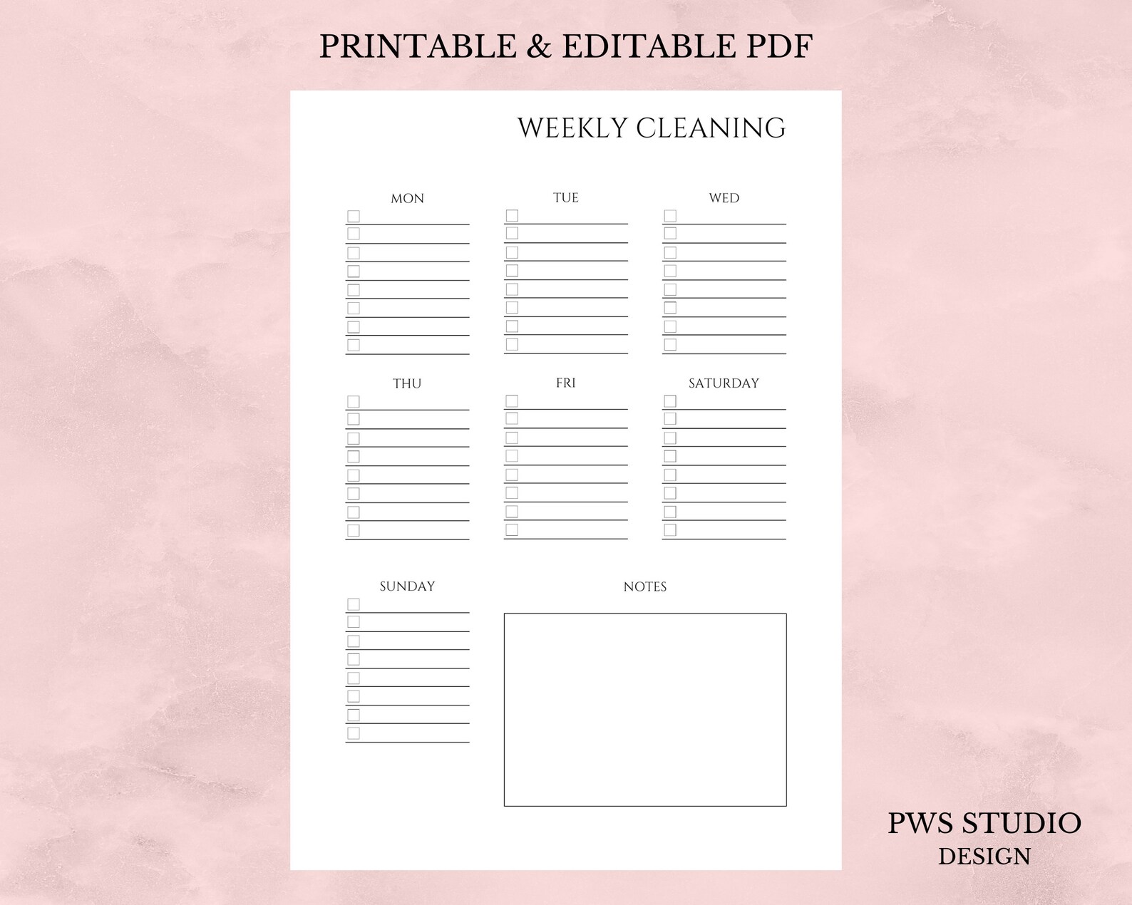Printable Daily Weekly Monthly Cleaning Planner, Editable Cleaning ...