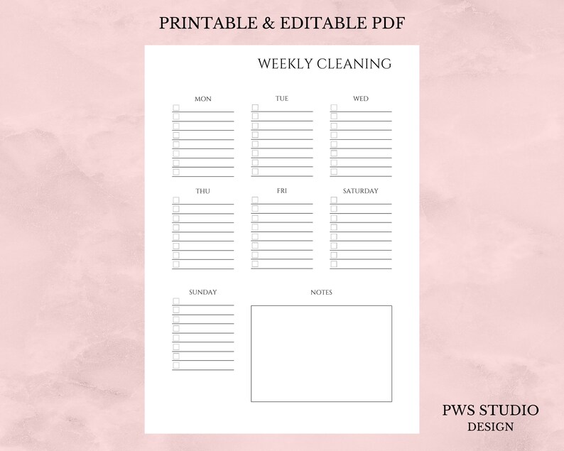 Printable Daily Weekly Monthly Cleaning Planner, Editable Cleaning ...