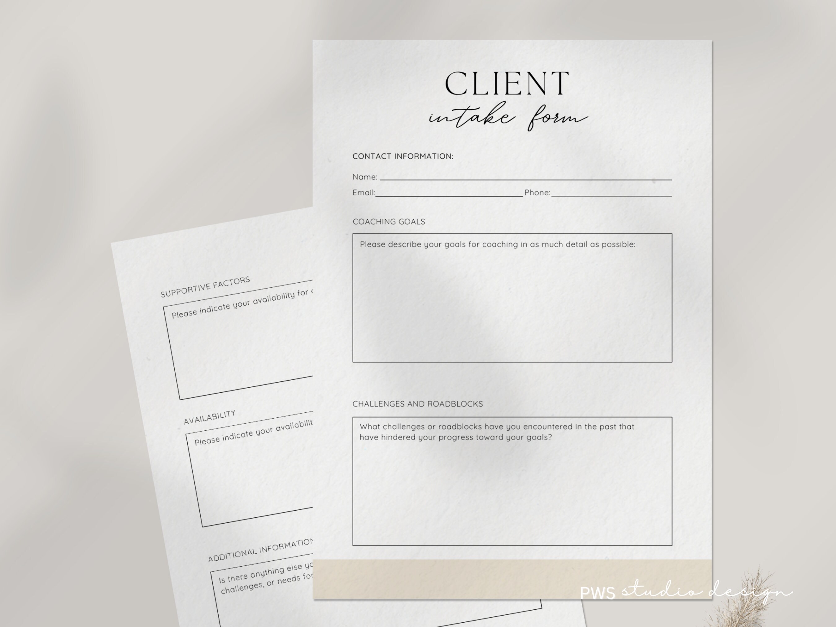 Coaching Client Intake Form Onboarding Life Coach Template Intake ...