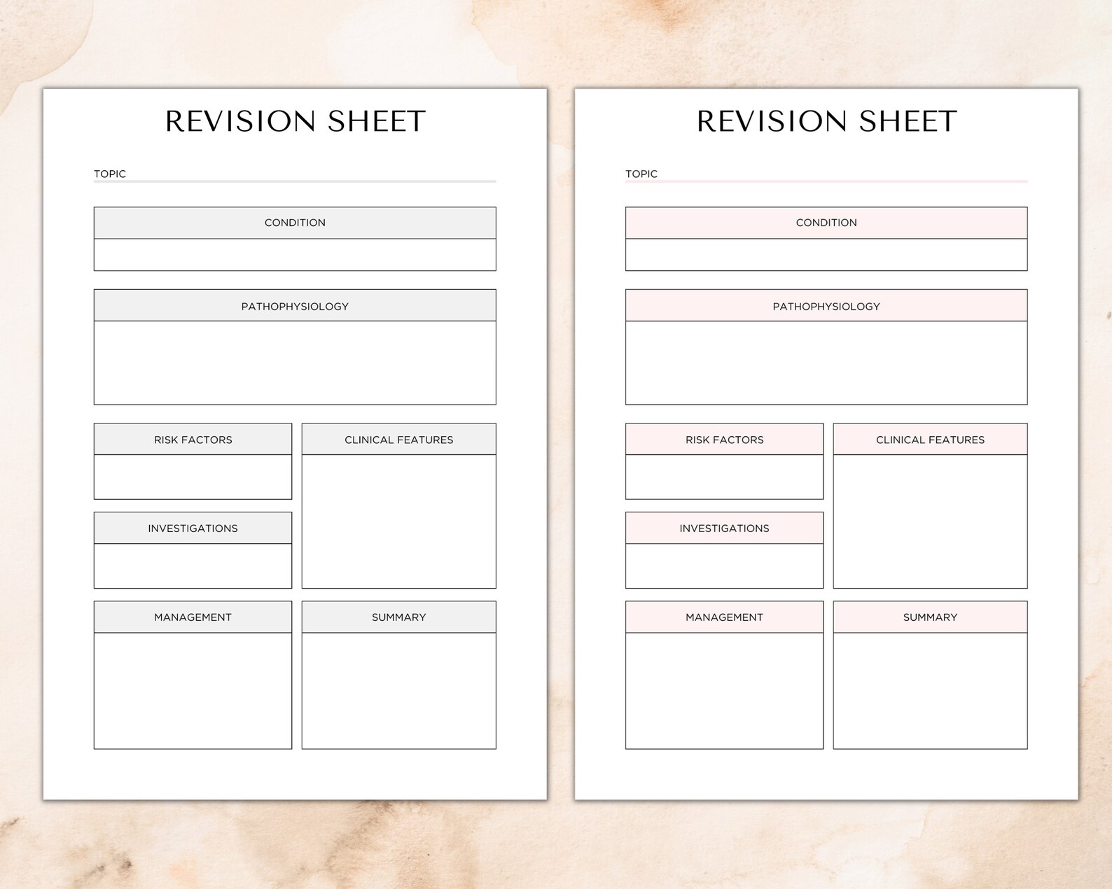 Nursing Student Revision Sheet Printable, Editable Nurse Revision Log ...