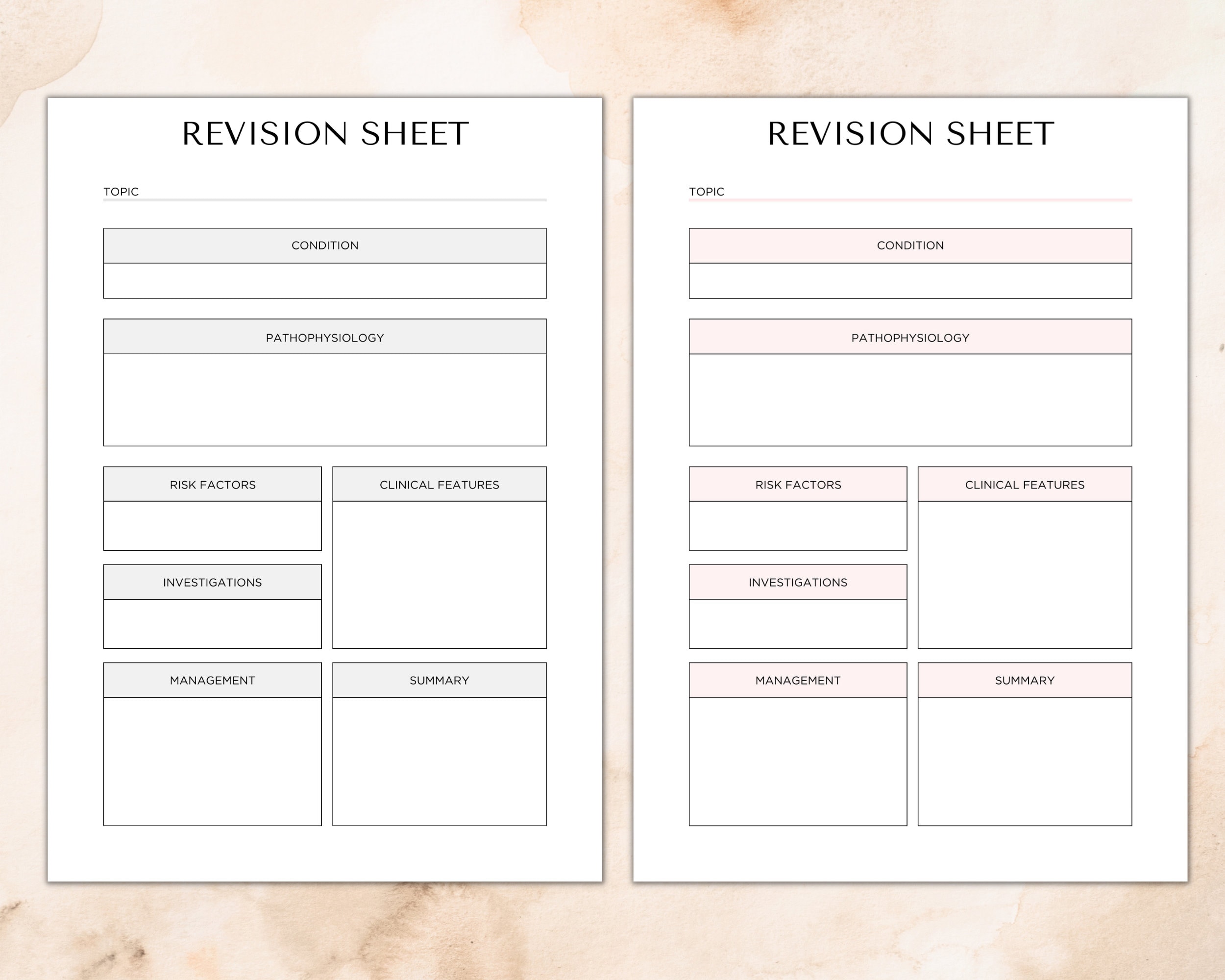 Nursing Student Revision Sheet Printable, Editable Nurse Revision Log ...