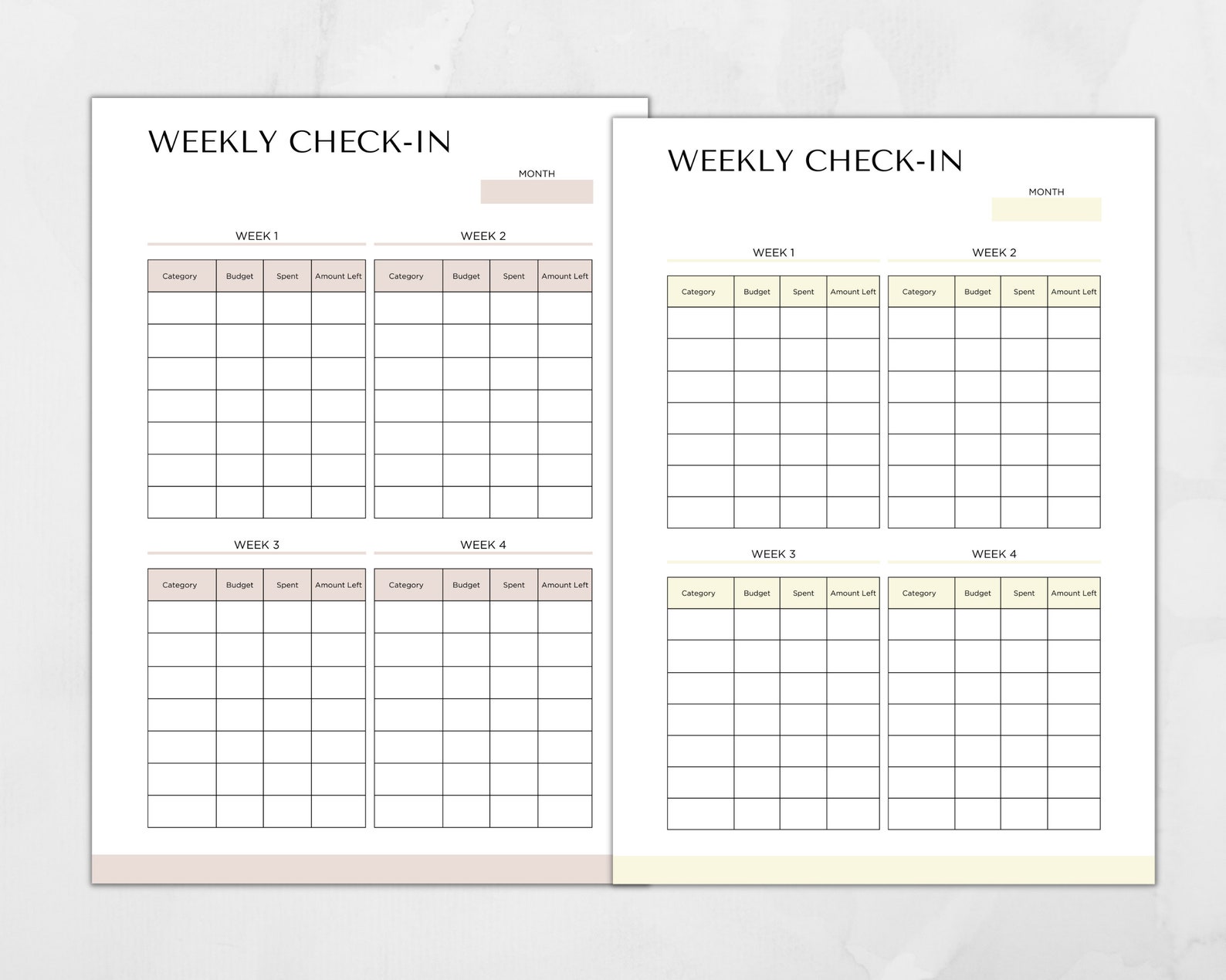 Printable Weekly Check-in Tracker, Editable, Weekly Check-in Planner ...