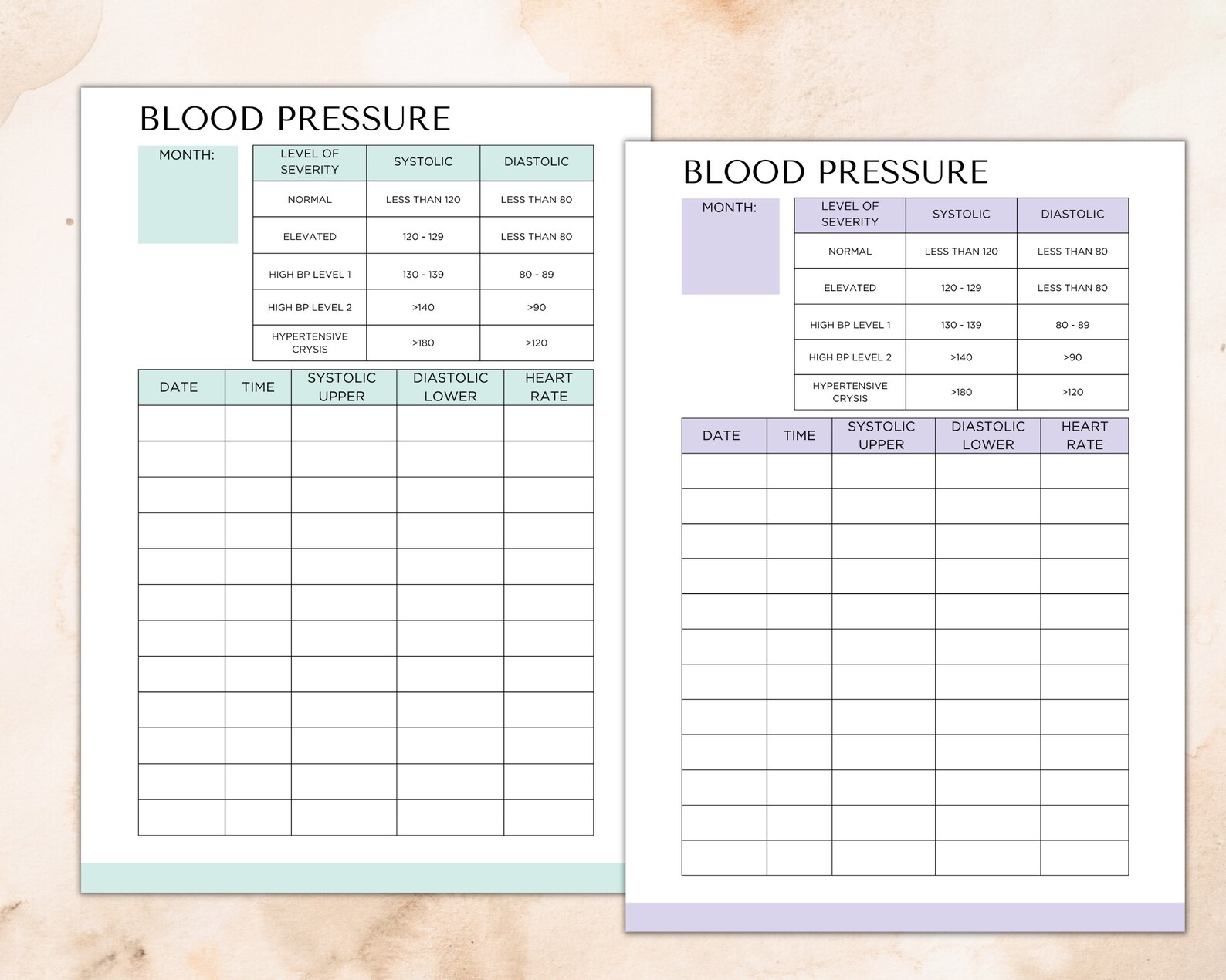 Blood Pressure Log Printable, Editable Blood Pressure Tracker, Medical ...