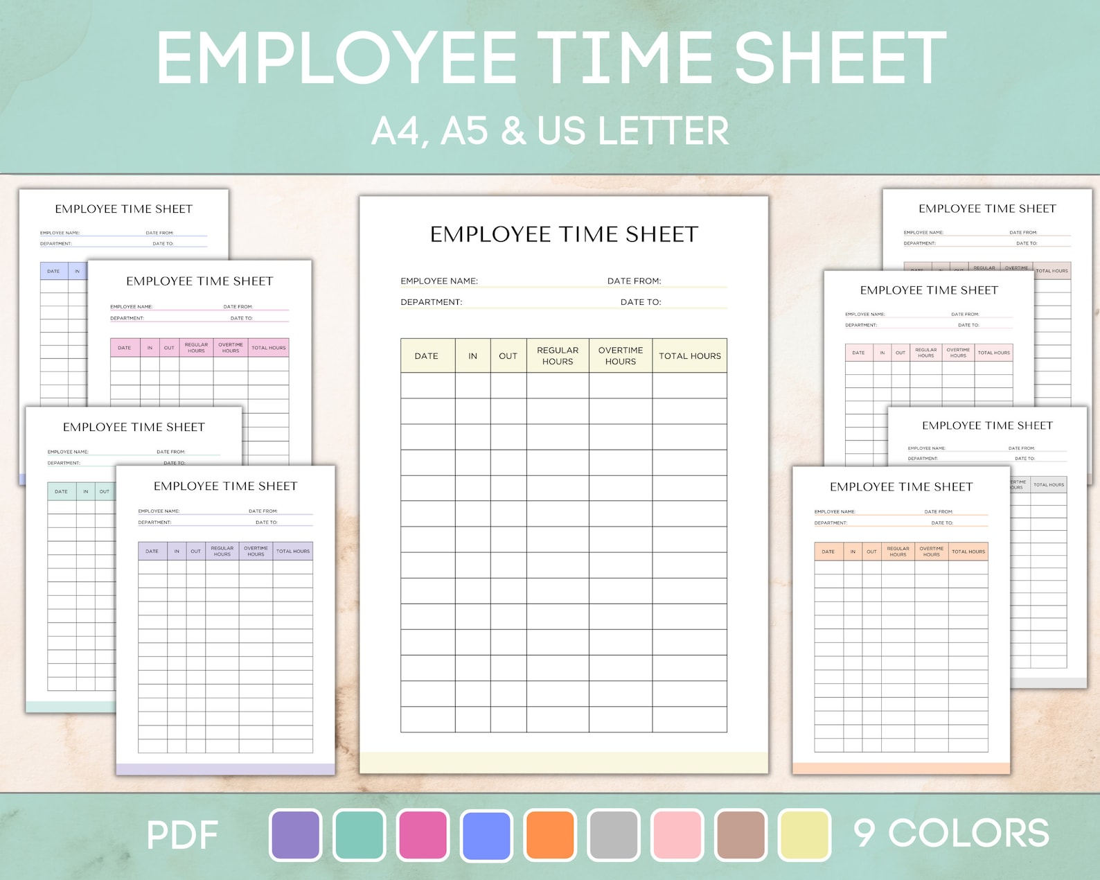 Employee Time Sheet Printable, Editable Employee Scheduling Time ...