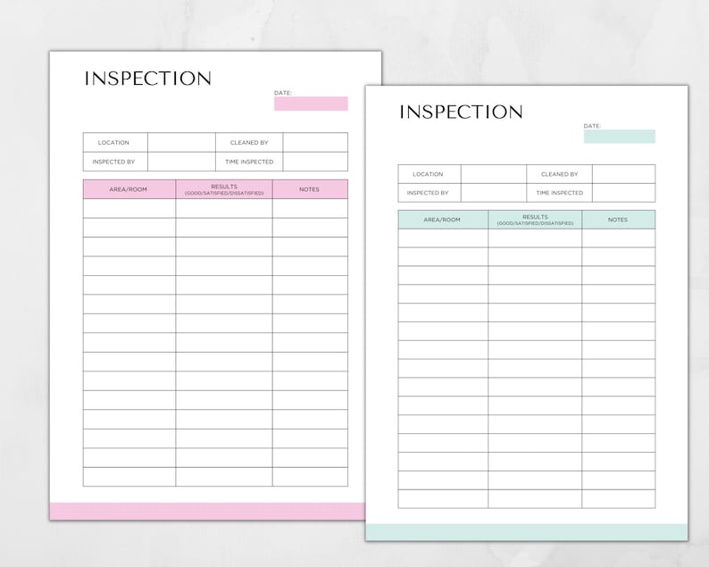 Printable Cleaning Inspection Checklist, Editable Cleaner Inspection ...
